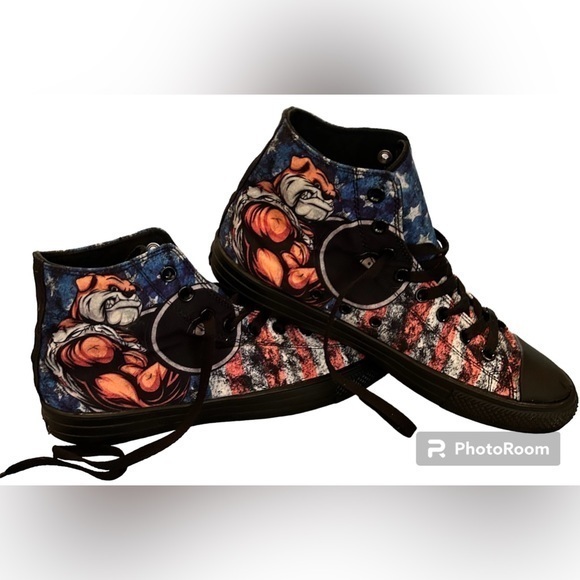 RAAD | Shoes | Raad Bad Ass Bulldog Pumping Iron Canvas Hightop ...